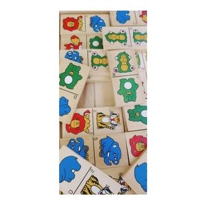 Toys | Vintage Wooden Jungle Animals Domino Set | Poshmark